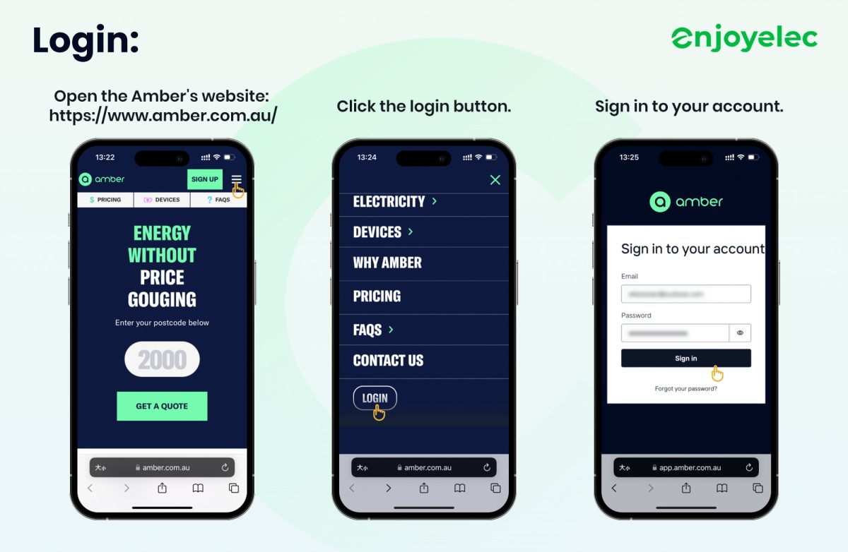 How to get token to connect Amber dynamic electricity tariff plan？ - enjoyelec