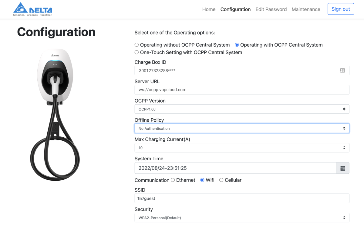 Delta Charger Configuration via OCPP - enjoyelec