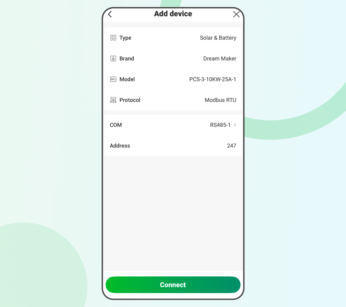 Dream Maker Inverter Setup-ModbusRTU - enjoyelec